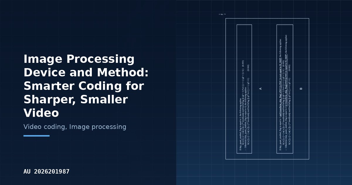 Image Processing Device and Method | Patent Applications Open to Public ...